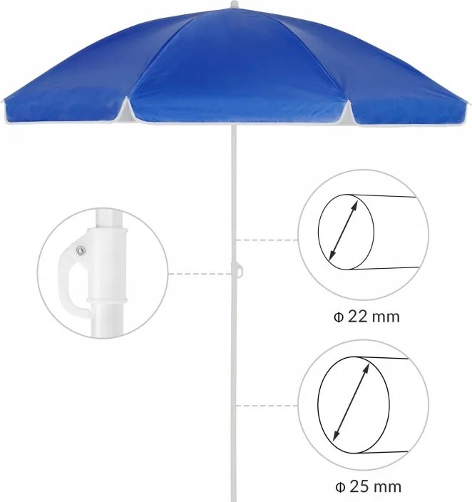 Plážový slunečník Cyprusa 180 cm modrý