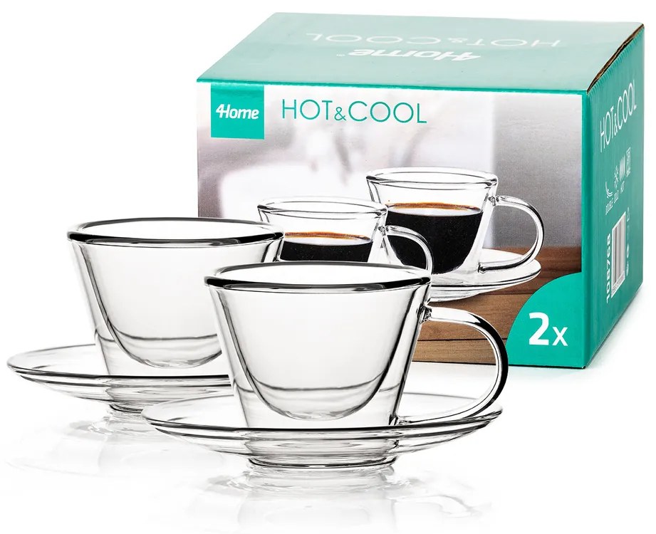 4Home Termo sklenice na espresso Elegante Hot&Cool, 80 ml, 2 ks