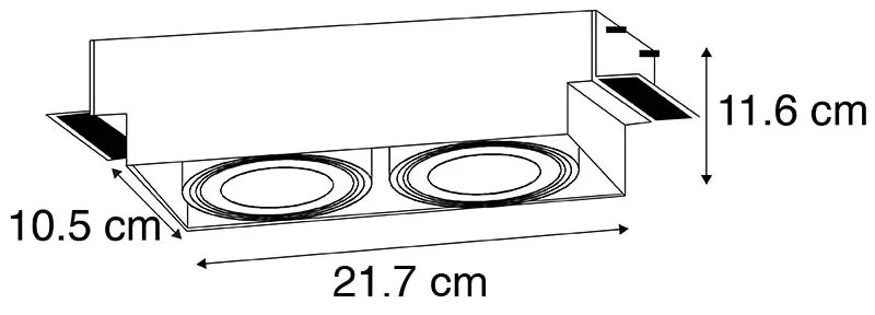 Chytré zapuštěné bodové svítidlo černé bez okrajů 2-světla vč. 2 Wifi GU10 70mm - Oneon