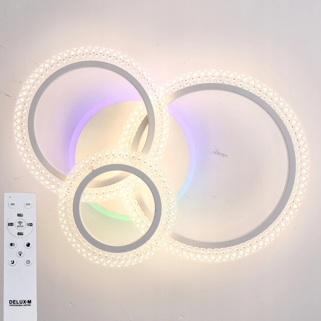Bílá závěsná lampa Stropní Svítidlo Rgb lustr moderní Led Dálkový Ovladač
