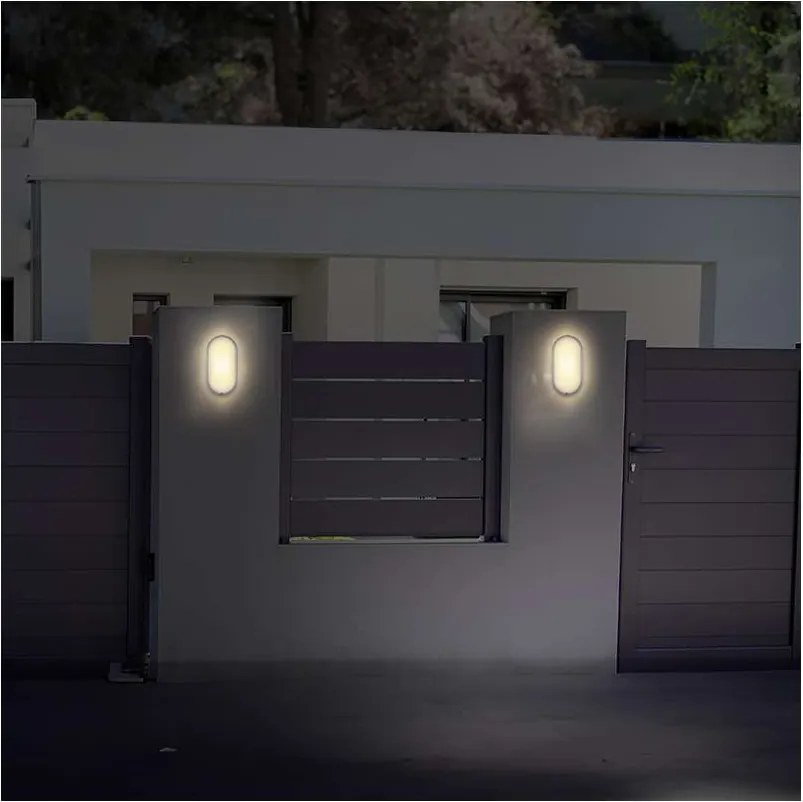 LED venkovní světlo WO749 - ovál 26 x 13,5 cm, šedá