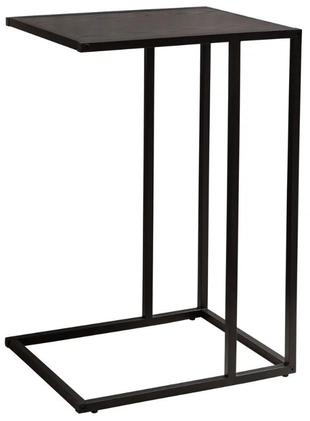 OnaDnes -20% Moebel Living Černý jasanový odkládací stolek Tobi 43 x 35 cm