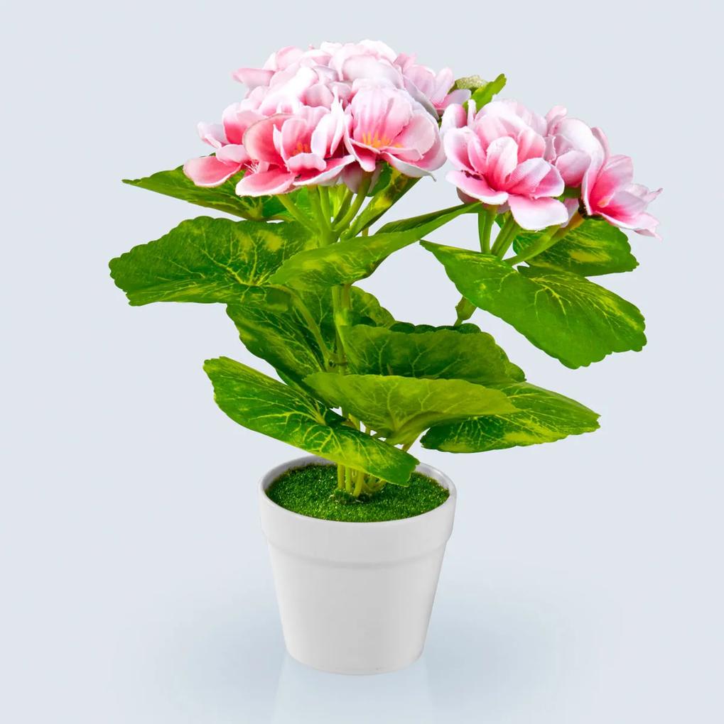 Umělá květina Pelargonie mini, růžová