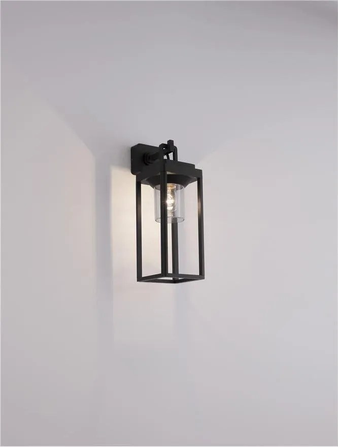 NV 9492500 Venkovní nástěnné svítidlo FIGO antracitový hliník a čirý akryl E27 1x12W 220-240V bez žárovky IP65 - NOVA LUCE