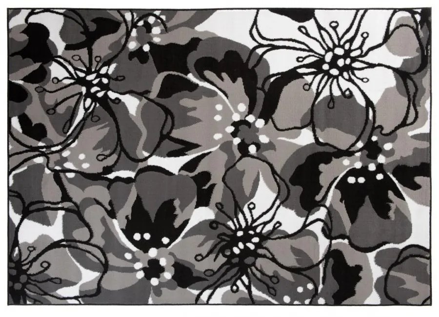 Kusový koberec PP Velké květy šedý 160x220cm