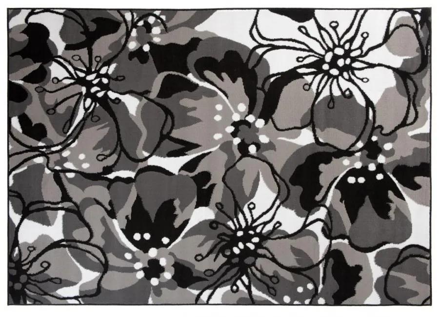Kusový koberec PP Velké květy šedý 220x300cm