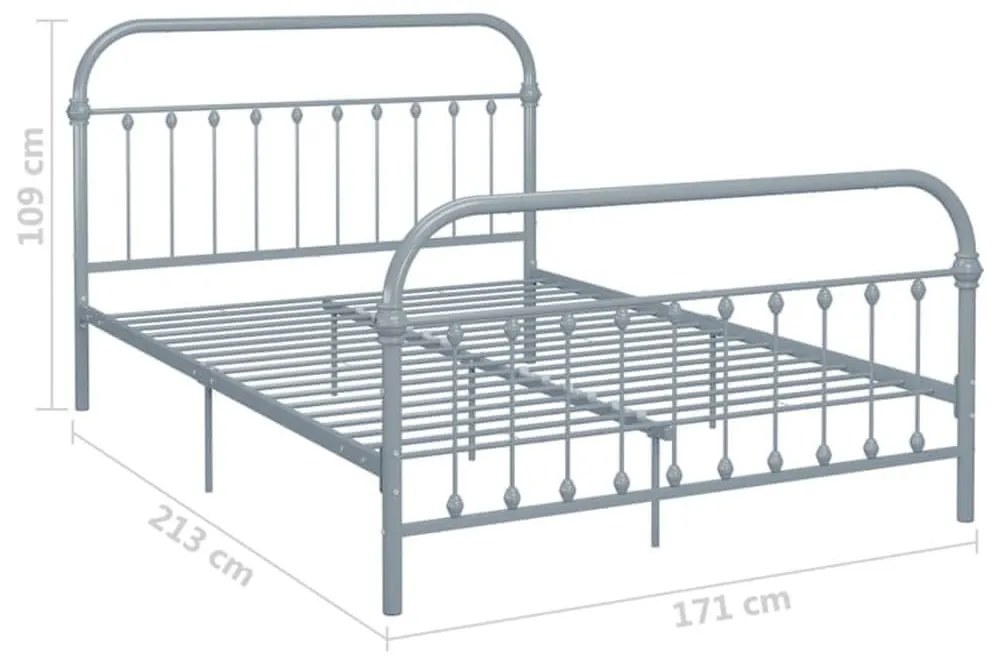 Petromila Rám postele šedý kov 160 x 200 cm