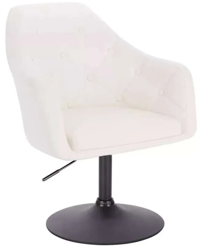 LuxuryForm DESIGN Otočné křeslo ANDORA na černém talíři - bílé