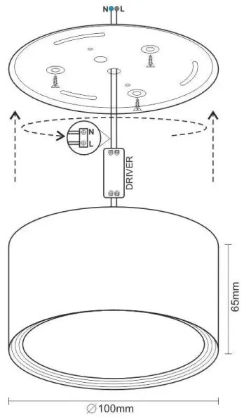 LED Bodové svítidlo LED/12W/230V 4000K pr. 10 cm černá