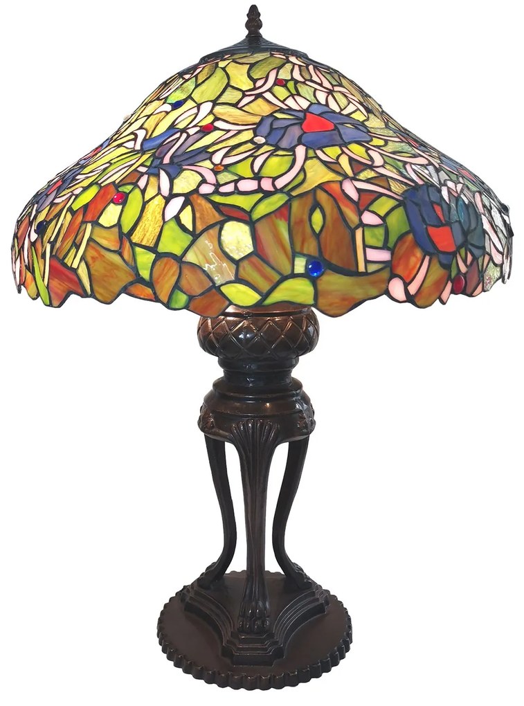 Stolní lampa Tiffany Emmie – Ø 57*83 cm E27/max 3*40W