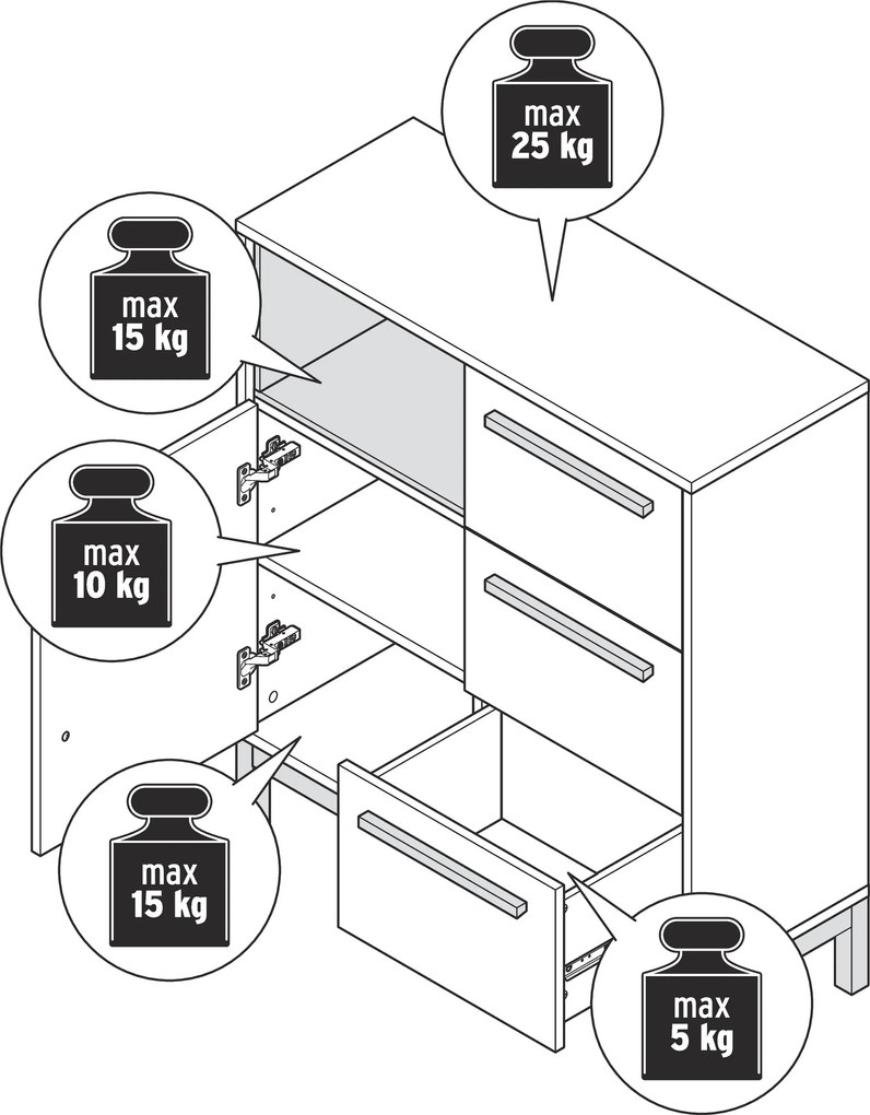Tchibo - Koupelnová odkládací skříňka Eklund - barva: šedá