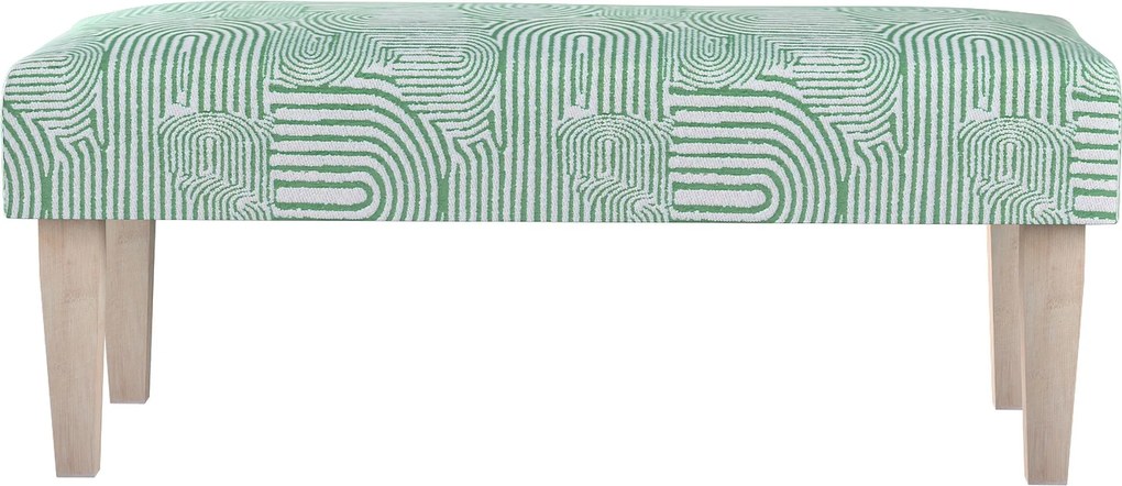 Dlouhá lavička 100x40cm barva zelená látka pletený vzor, vzorované