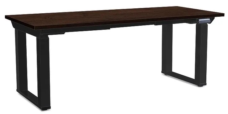 Výškově nastavitelný stůl OfficeTech Strong 180 x 80 cm, černá podnož, wenge