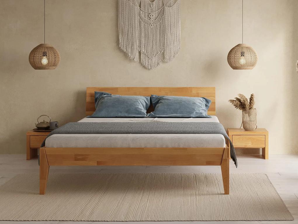 Vysoká postel z bukového dřeva 140x200 cm Badajoz skandinávské