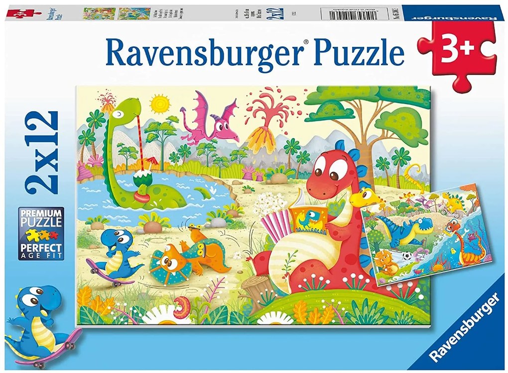 Puzzle ravensburger puzzle 052462 moji dinosauří přátelé 2x12 dílků