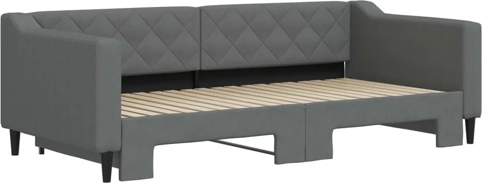 Válenda s přistýlkou tmavě šedá 90 x 190 cm textil 3197437