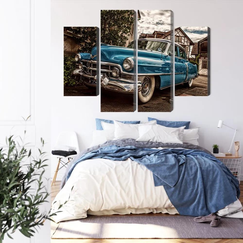 Vícedílný obraz Modrý Cadillac Eldorado Z Roku 1953 Nedostatek Nedostatek Přírodní plátno 200x150