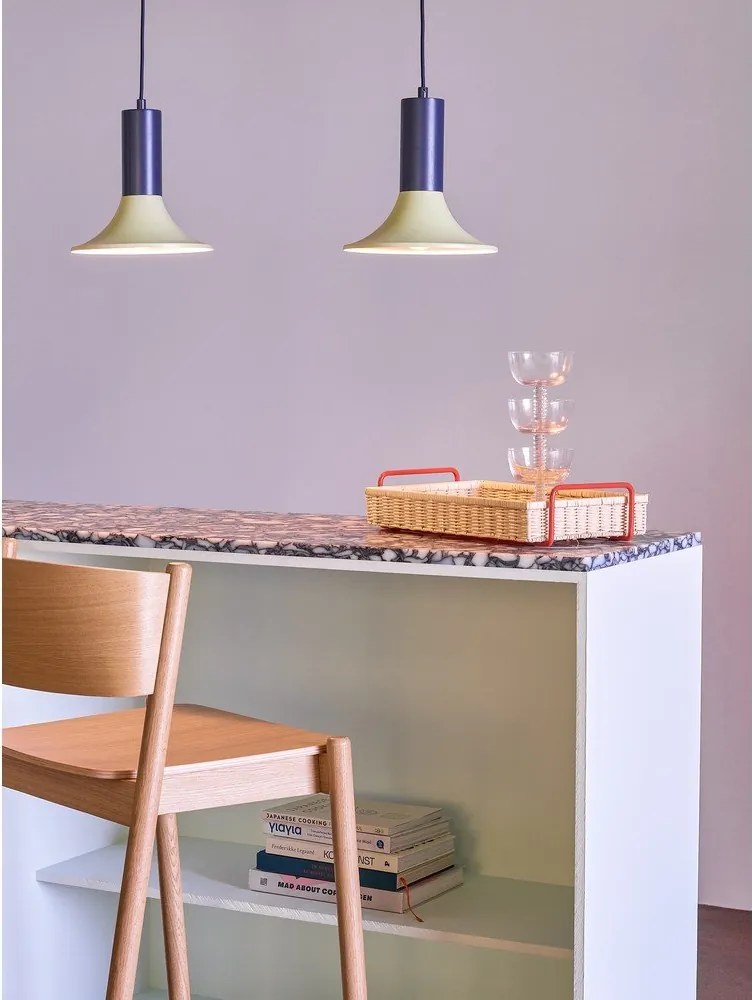 Světle zelené/tmavě modré kovové stmívatelné závěsné svítidlo ø 25 cm Luminary – Hübsch
