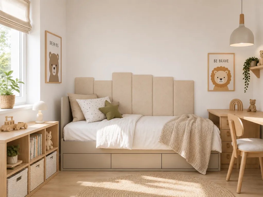 Rovný čalouněný panel na zeď VELUR Zvolte barvu: Tmavě modrá, Zvolte rozměr: 20x60 cm, Uchycení na zeď: Bez uchycení (možnost použití lepidla)