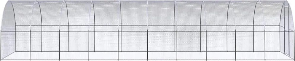 Venkovní klec pro kuřata 3 x 10 x 2 m pozinkovaná ocel 3095467