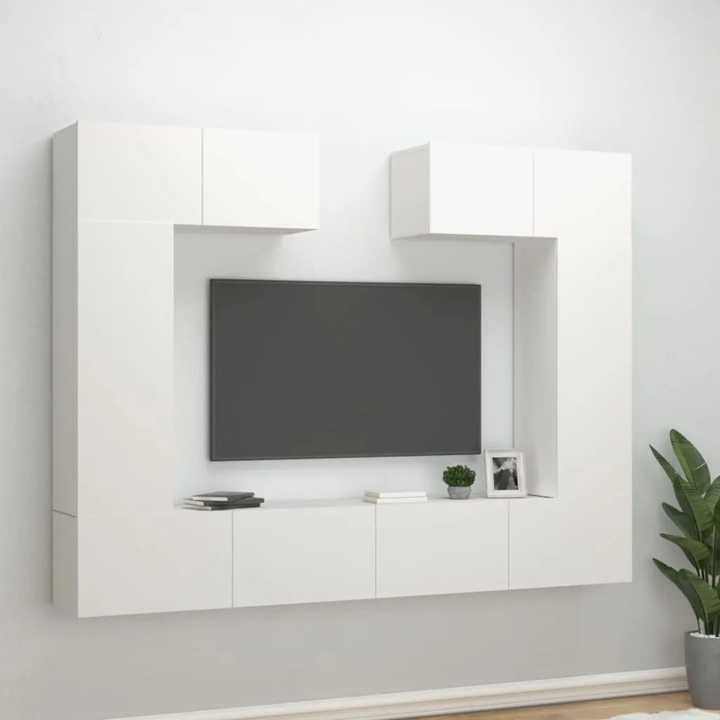 6dílný set TV skříněk bílý kompozitní dřevo 3114462