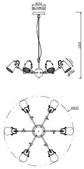 Trio - Lustr na lanku EDWARD 6xE14/40W/230V