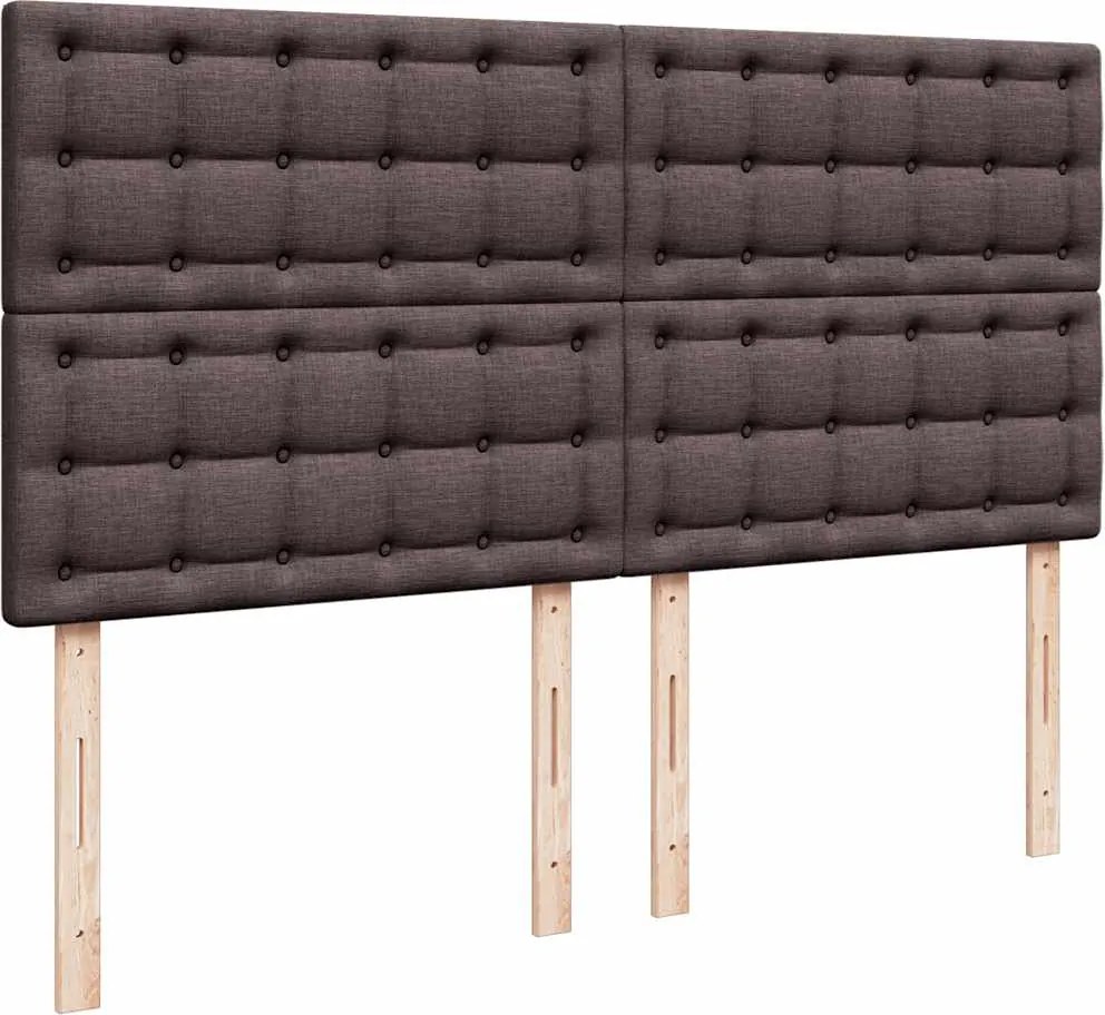 Box spring postel s matrací tmavě hnědá 200x200 cm textil 3292180