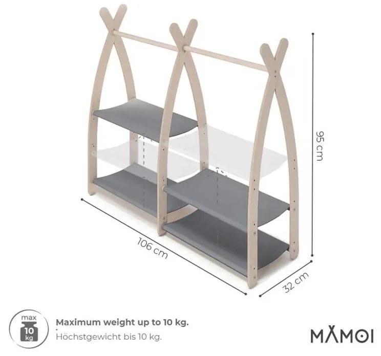 Dětská šatní skříň montessori