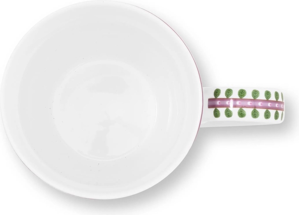 Pip Studio Lily & Lotus hrnek XL 440ml, bílý (Porcelánový hrnek)