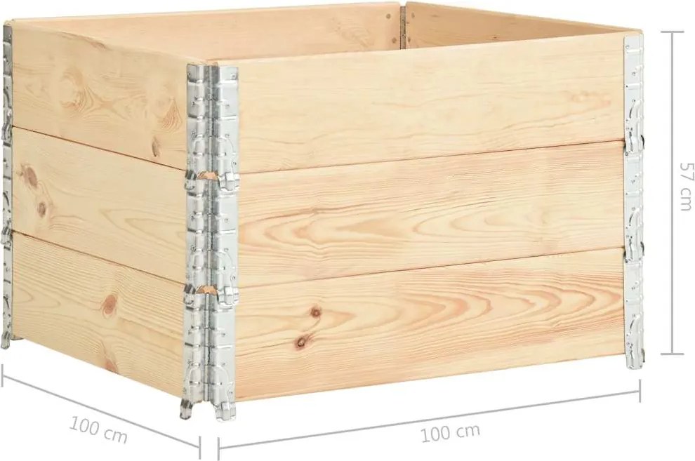 Vyvýšené záhony 3 ks 100 x 100 cm masivní borové dřevo 3055169