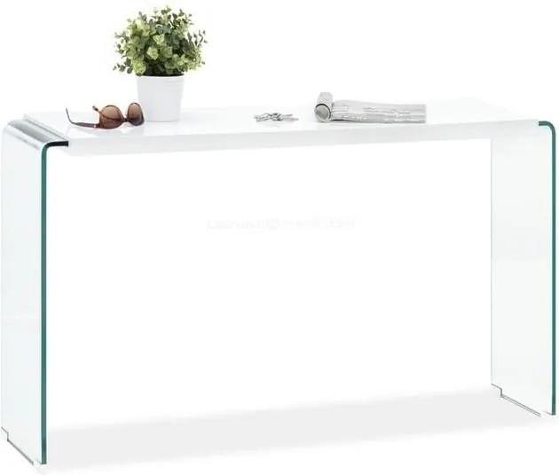 design4life Konzolový stolek KRAKAO sklo/bílá