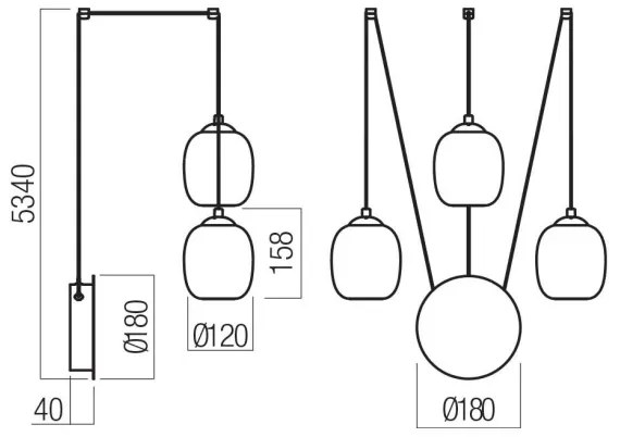 Redo 01-3485 -LED Stmívatelná nástěnná lampa KHADI 3xLED/5,5W/230V černá/kouřová