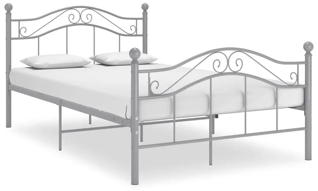 Rám postele šedý kov 120 x 200 cm - Default Title