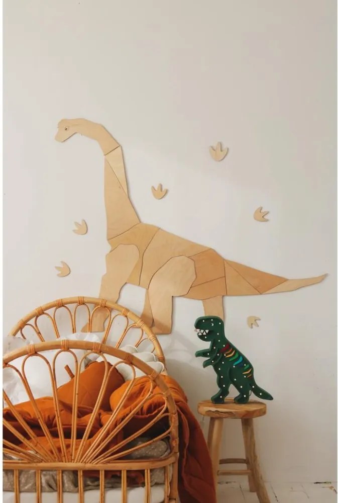 Dřevěná nástěnná dekorace Origami Diplodocus – dinosaurus do dětského pokoje M