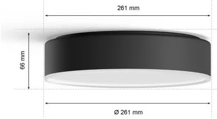 Philips -LED Stmívatelné svítidlo Hue ENRAVE S LED/9,6W/230V pr. 261 mm černá+DO