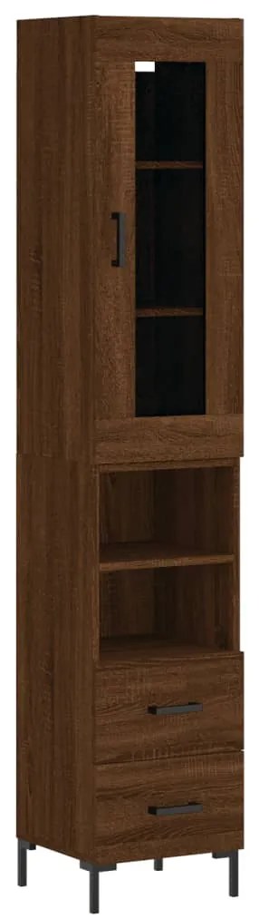 Skříň highboard hnědý dub 34,5 x 34 x 180 cm kompozitní dřevo