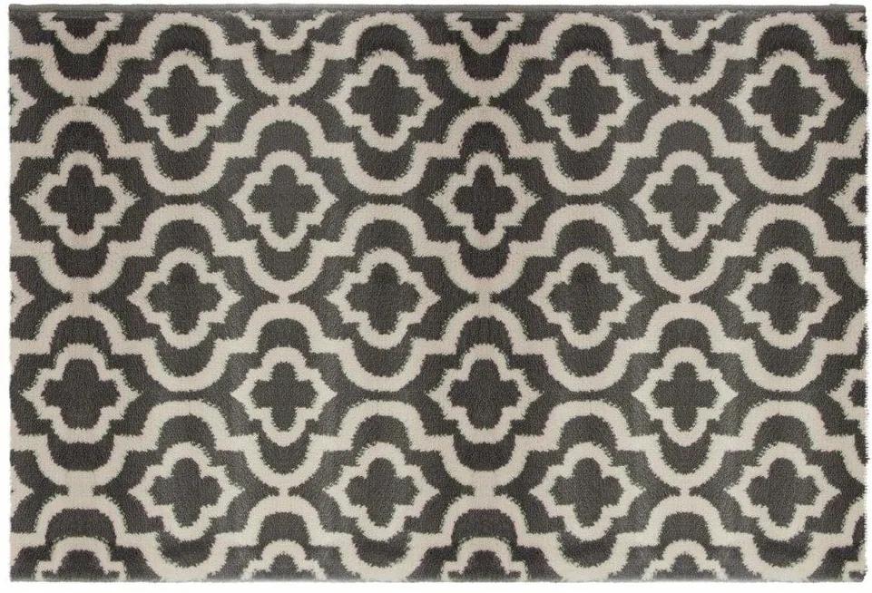 Koberec v módním vzoru marockého jetele, šedá barva hodící se do každého  interiéru – 170x120cm | BIANO