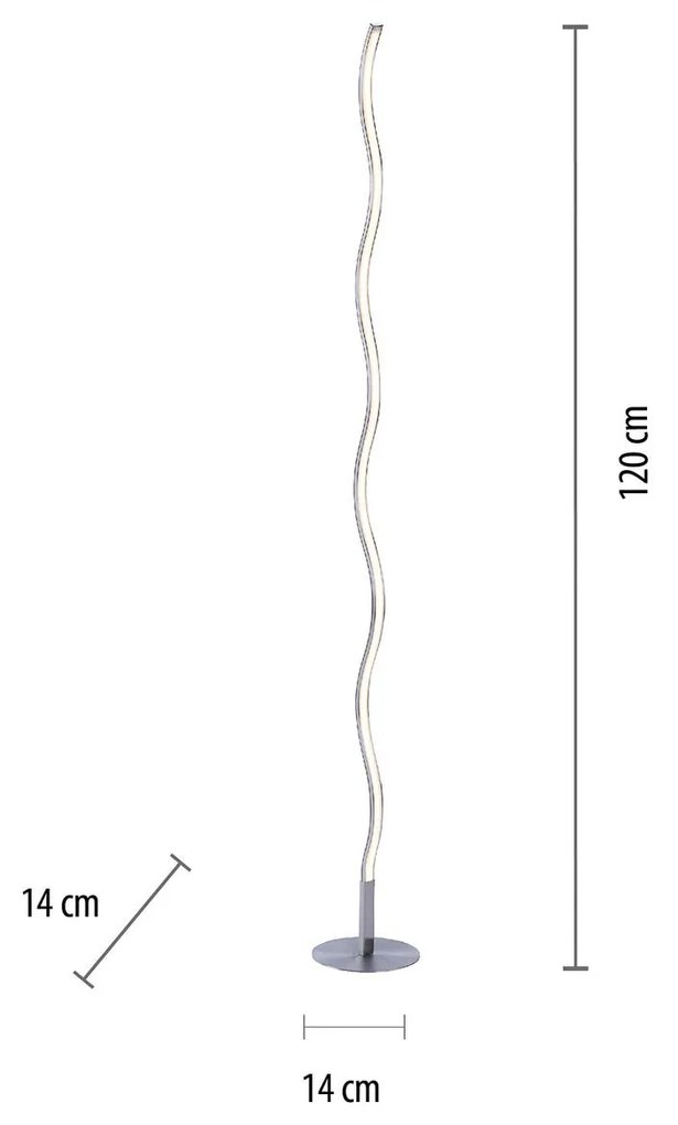 LED stojací lampa Wave 3 000K 120cm ocelová