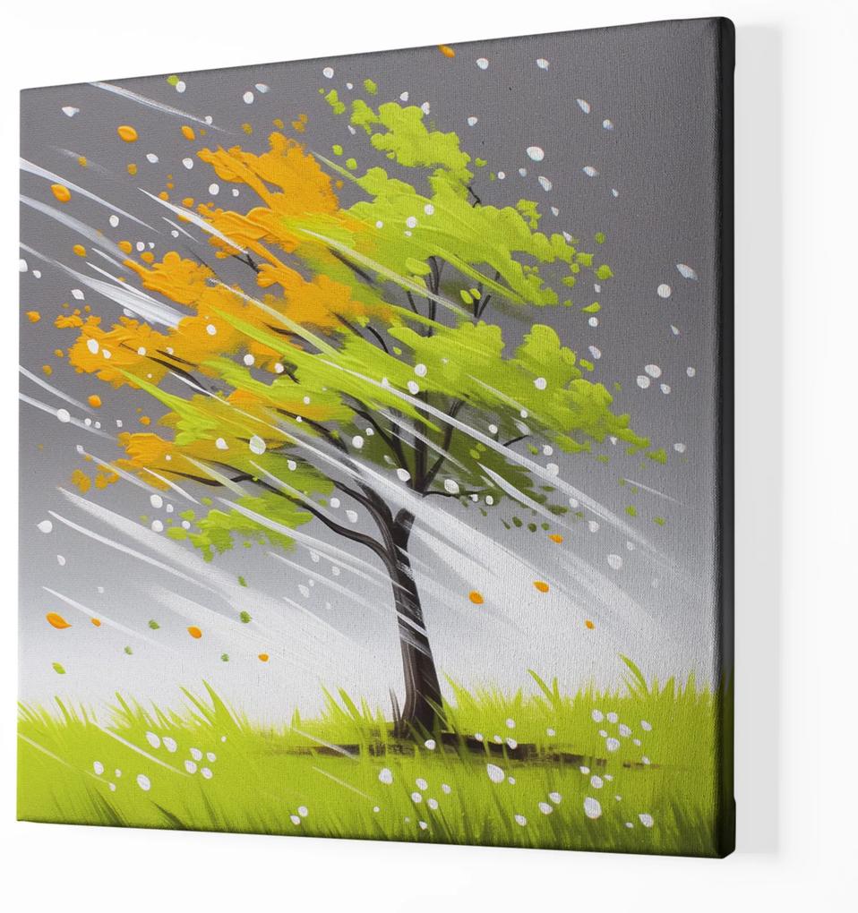 Obraz na plátně - Strom života Větrný epos FeelHappy.cz Velikost obrazu: 120 x 120 cm