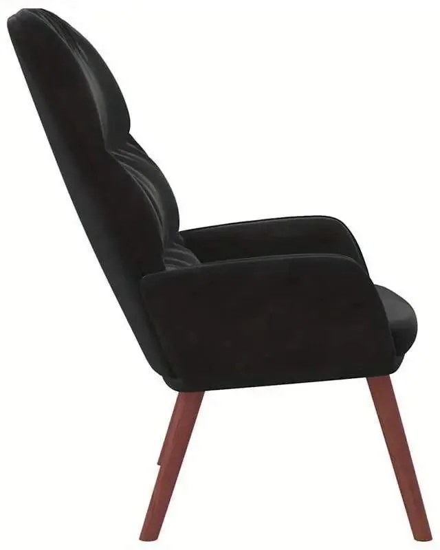 Křeslo relaxační, dřevěné nohy, látka černá, NoBi SERENO