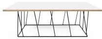 Tone Hone Konferenční stolek  Boko 120 x 40 cm (Bílá (mat) s překližkovými hranami a černou ocelí)