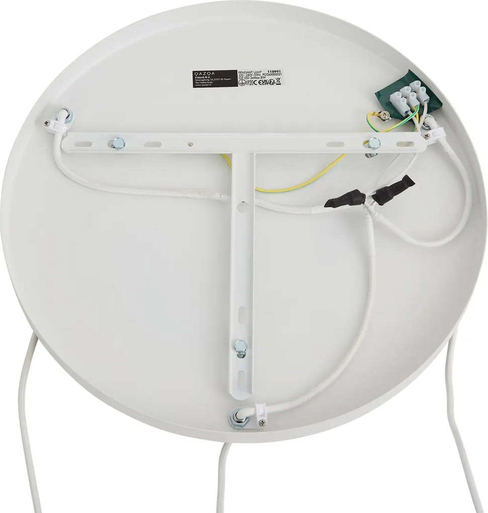 Japandi závěsná lampa bílá s organickým stínidlem, 3 světla - Moonstone