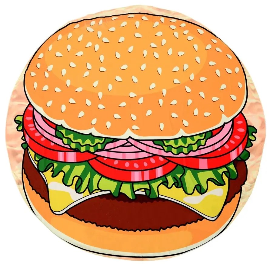 Tutumi - Plážová osuška Hamburger - oranžová - ⌀ 150 cm