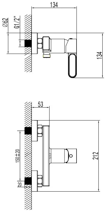 F-Design Zaffiro, sprchová baterie bez sprchové sady, černá matně-růžové zlato, FD1-ZFR-7-25