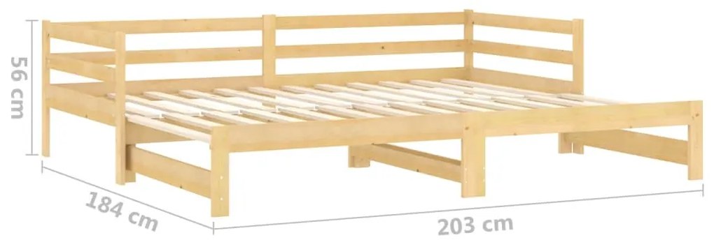 vidaXL Marketos Výsuvná válenda masivní borové dřevo 2× (90 x 200 cm)
