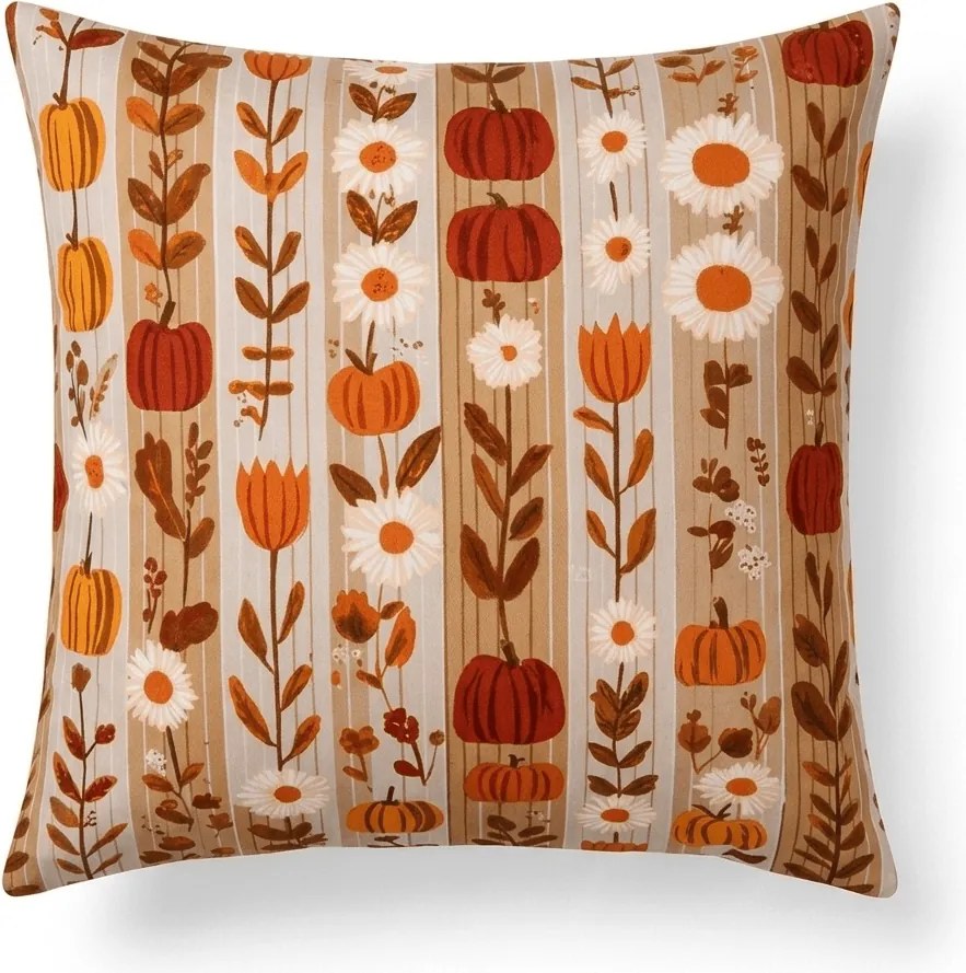 Povlak na polštář z mikrovlákna PUMPKIN STRIPES 45x45 cm, barevný
