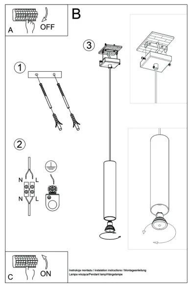 Sollux SL.0327 - Lustr na lanku LAGOS 1 1xGU10/10W/230V černá