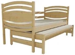 Vomaks Dětská postel s výsuvnou přistýlkou DPV 027 80 x 190 cm bezbarvý lak