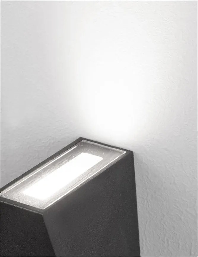 NV 9202262 Venkovní nástěnné svítidlo MILEY černý hliník čiré sklo LED 7W 3000K IP54 200-240V IP54 světlo nahoru a dolů - NOVA LUCE