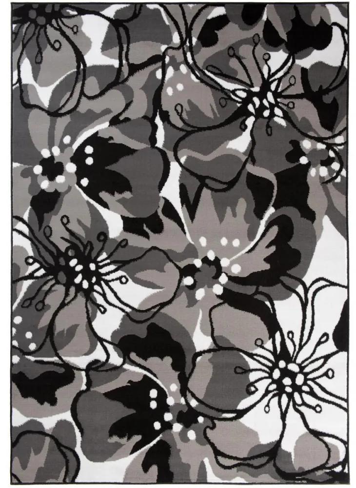 Kusový koberec PP Velké květy šedý 160x220cm | BIANO